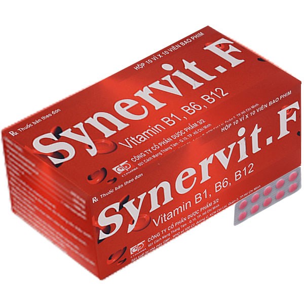 Synervit.F trị thiếu vitamin nhóm B (10 vỉ x 10 viên) - 09/2024 ...