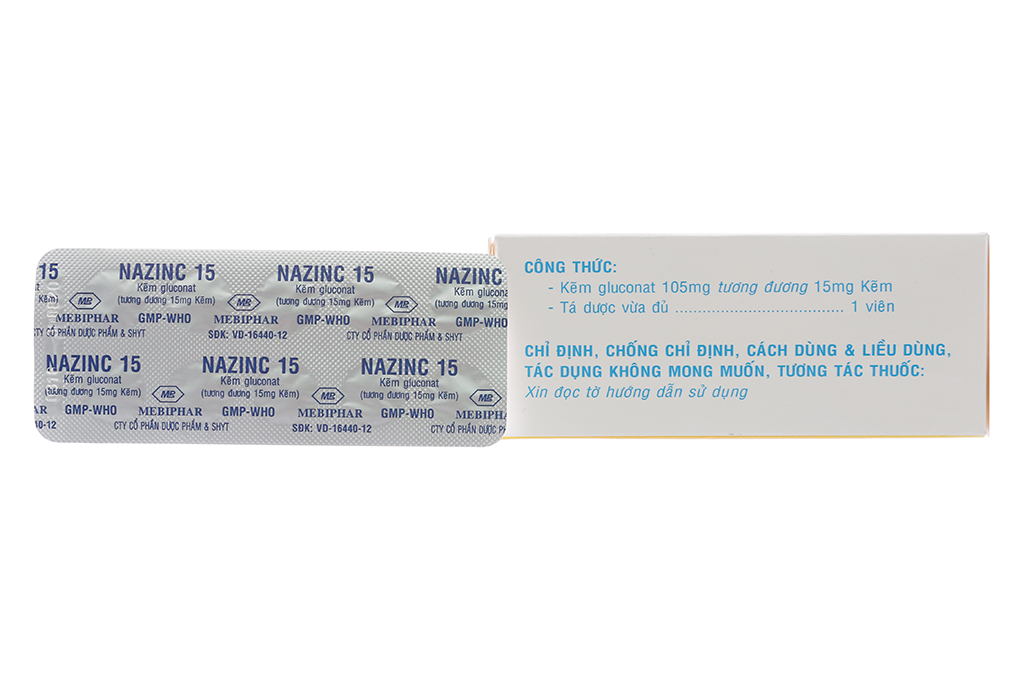 Nazinc 15 bổ sung kẽm, trị tiêu chảy (10 vỉ x 10 viên) - 08/2024 ...