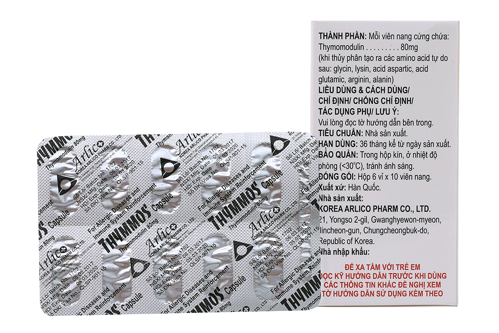 Thymmos Capsule 80mg tăng cường miễn dịch, hỗ trợ trị nhiễm khuẩn (6 vỉ ...