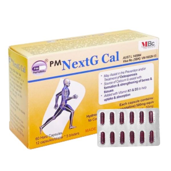 Thuốc PM NextG Cal bổ sung canxi, trị loãng xương (5 vỉ x 12 viên) - 10 ...