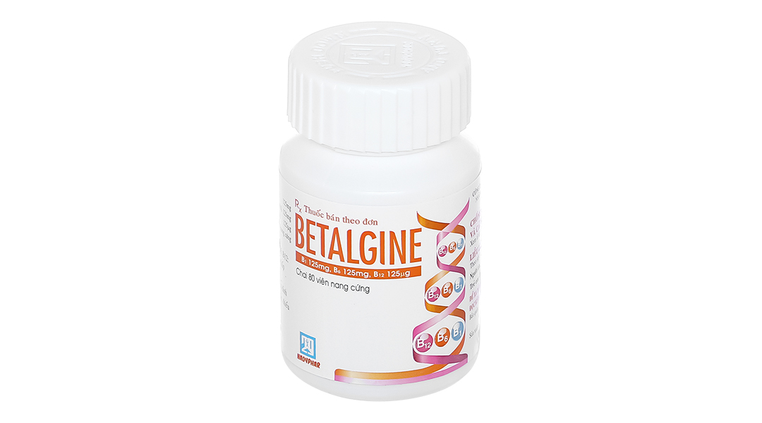 Viên nang Betalgine trị thiếu các vitamin B1, B6, B12 lọ 80 viên - 08/ ...