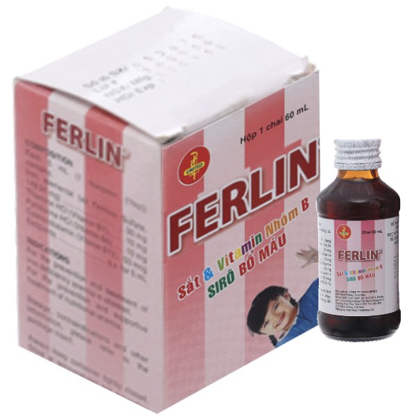 Siro Ferlin bổ sung vitamin nhóm B và sắt, trị thiếu máu chai 60ml - 02 ...