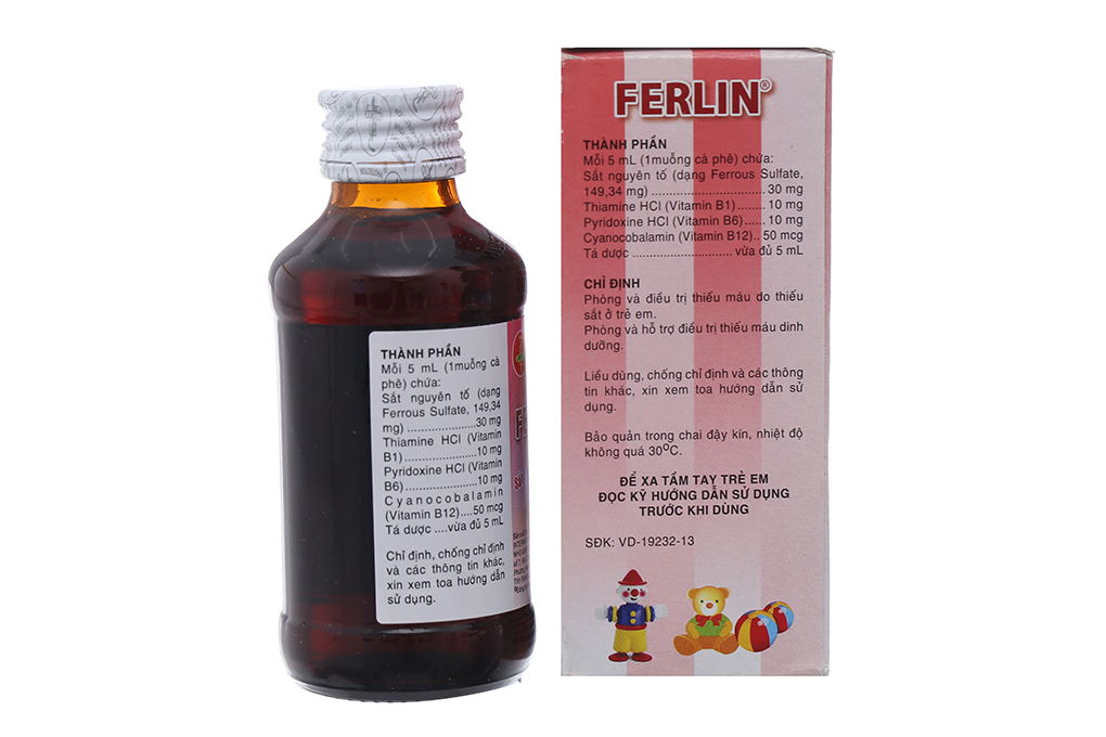 Siro Ferlin bổ sung vitamin nhóm B và sắt, trị thiếu máu chai 60ml - 07 ...