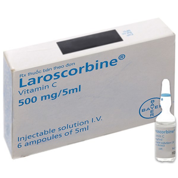 Dung dịch tiêm Laroscorbine 500mg/5ml ngừa thiếu vitamin C (6 ống x 5ml ...