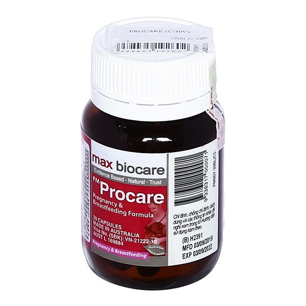Thuốc PM Procare bổ sung vitamin, khoáng chất cho phụ nữ mang thai chai ...