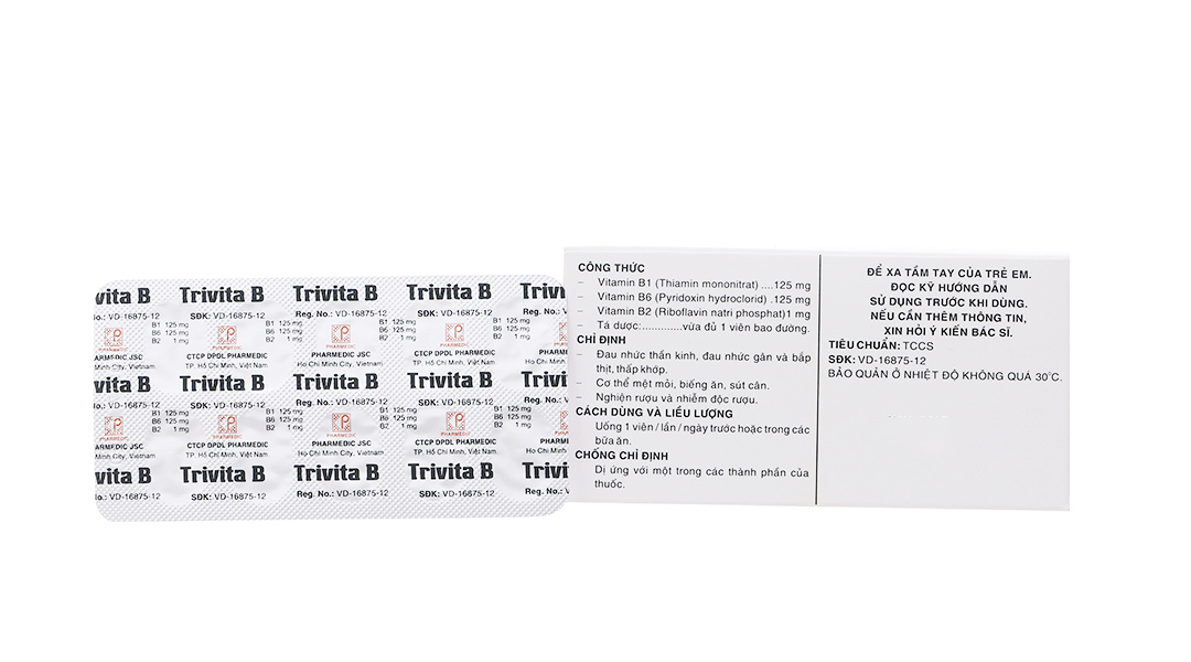 Thuốc Trivita B trị đau nhức thần kinh, đau gân khớp, mệt mỏi (10 vỉ x ...