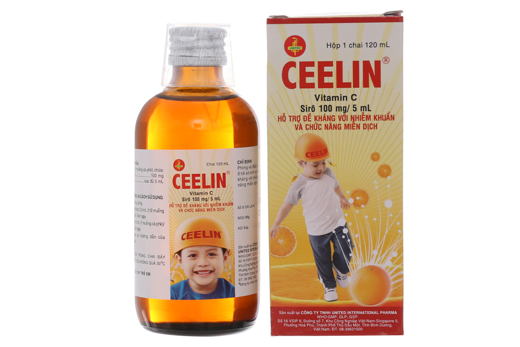 Siro Ceelin 100mg/5ml bổ sung vitamin C, tăng đề kháng chai 120ml - 08/ ...