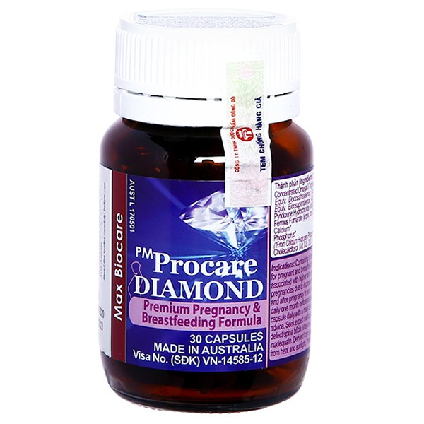 Thuốc PM Procare Diamond bổ sung vitamin cho phụ nữ mang thai lọ 30 ...