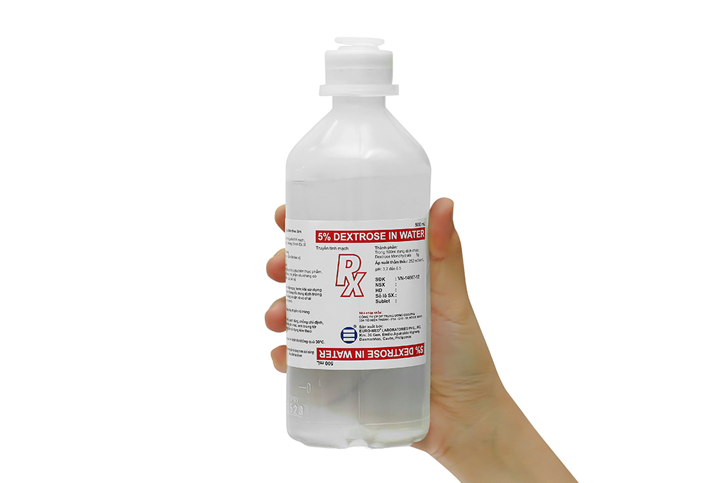 Dịch truyền 5% Dextrose In Water bổ sung nước và năng lượng chai 500ml ...