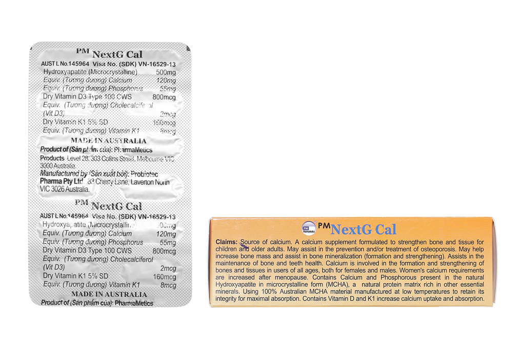 PM NextG Cal bổ sung canxi, hỗ trợ trị loãng xương (2 vỉ x 12 viên ...