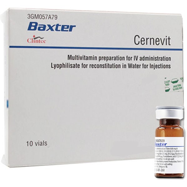 Bột pha dịch tiêm truyền tĩnh mạch Cernevit bổ sung vitamin hộp 10 lọ ...