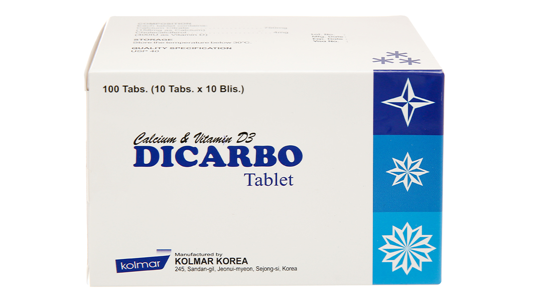 Dicarbo bổ sung canxi và vitamin D, ngừa loãng xương (10 vỉ x 10 viên ...