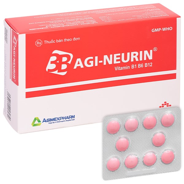 Agi-Neurin điều trị và dự phòng thiếu vitamin B1, B6, B12 (10 vỉ x 10 ...