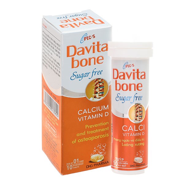 Viên nén sủi bọt Davita bone Sugar Free phòng và điều trị bệnh loãng ...