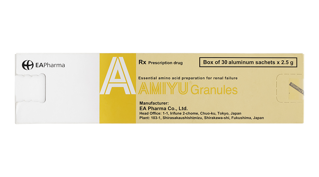 Thuốc cốm AMIYU Granules cung cấp các acid amin trong suy thận mạn tính ...