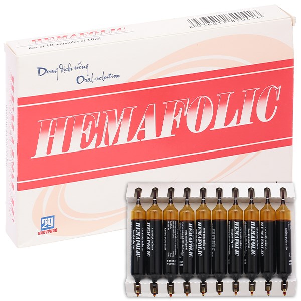 Thuốc Hemafolic ngăn ngừa và trị thiếu máu do thiếu sắt Ống 10ml - 11/ ...