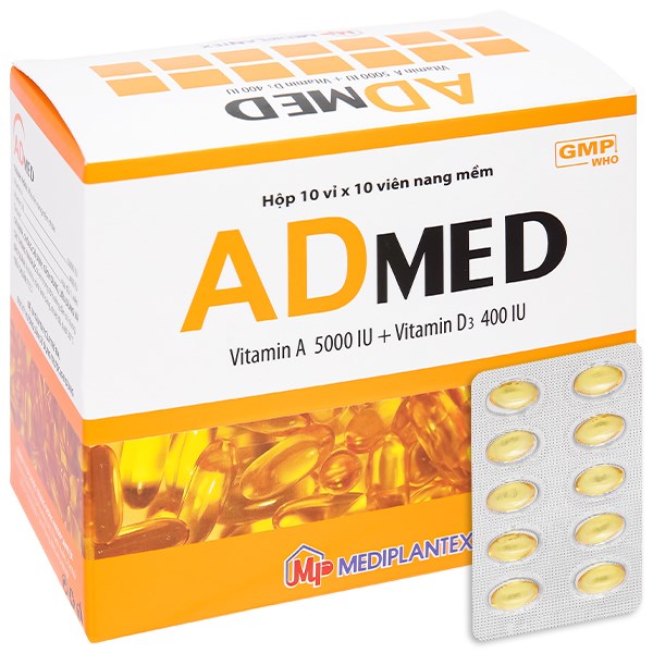 Vitamin A-D trị các triệu chứng do thiếu vitamin A, D (5 vỉ x 10 viên ...