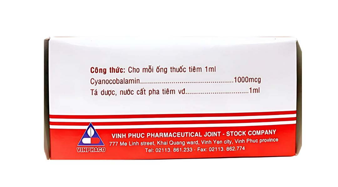 Dung dịch tiêm Vitamin B12 Vinphaco 1000mcg/ml trị các trường hợp thiếu ...