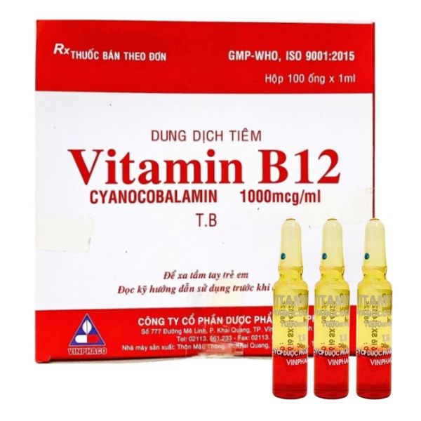 Dung dịch tiêm Vitamin B12 Vinphaco 1000mcg/ml điều trị trường hợp ...