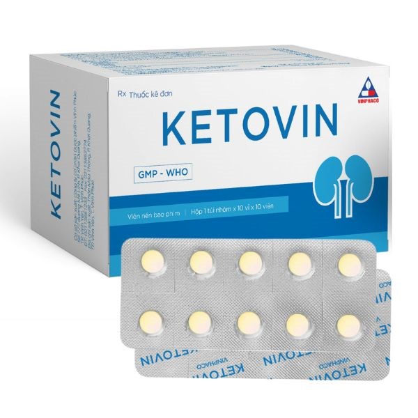 Ketovin phòng, trị rối loạn chuyển hóa protein ở suy thận mạn (10 vỉ x ...