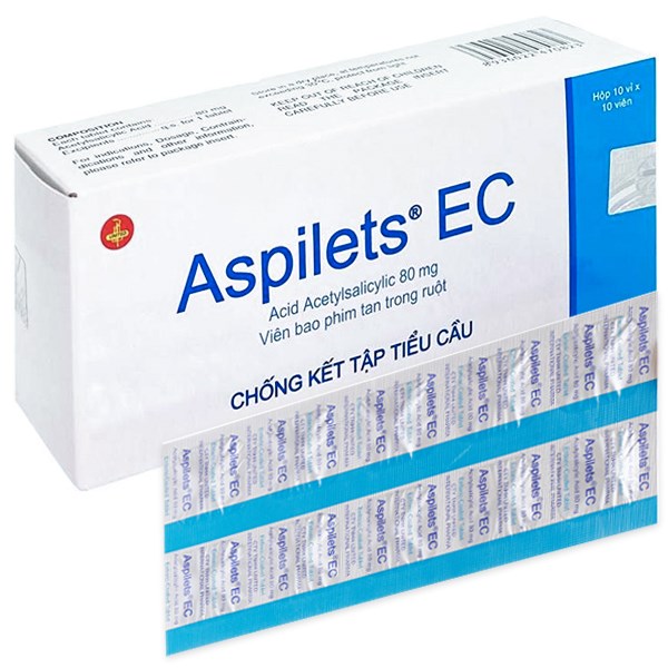 Aspilets EC 80mg phòng và trị huyết khối (10 vỉ x 10 viên) - 09/2024 ...