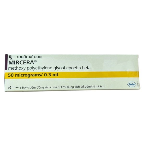 Dung dịch tiêm Mircera 50μg/0,3ml trị thiếu máu do bệnh thận mạn tính ...