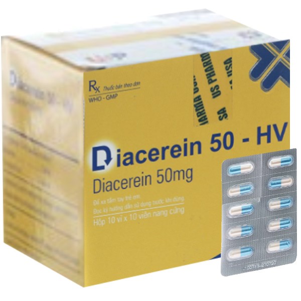 Diacerein - HV 50mg trị viêm xương khớp (10 vỉ x 10 viên) - 09/2024 ...