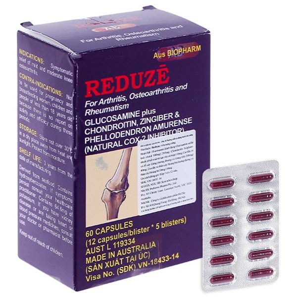 Reduze giảm triệu chứng bị viêm khớp gối nhẹ và trung bình (5 vỉ x 12 ...