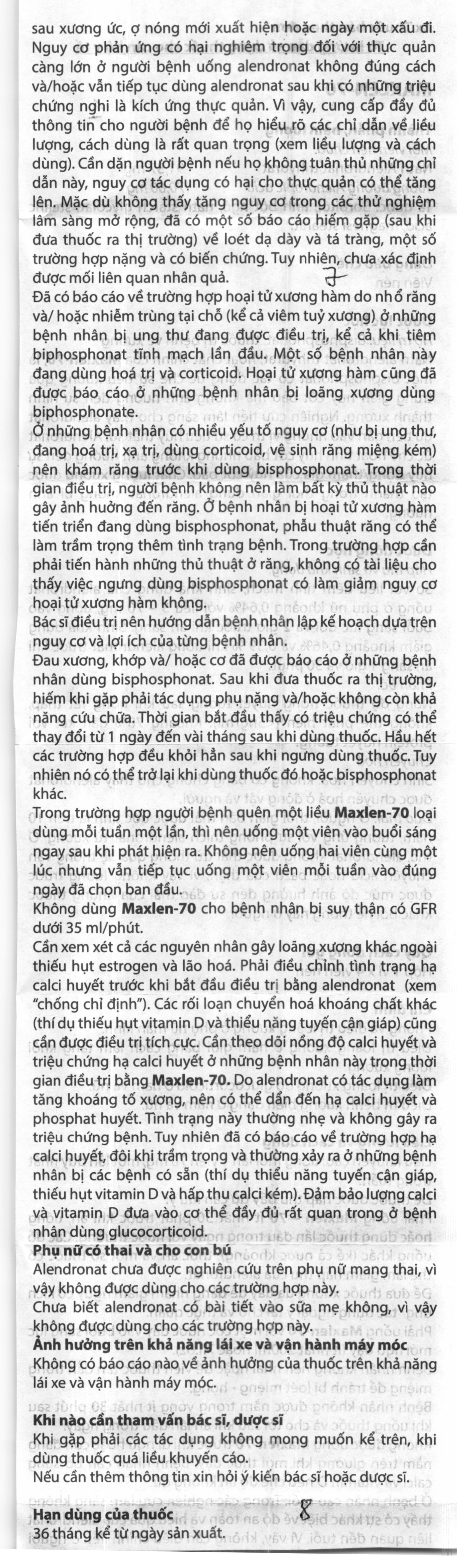 Thuốc điều trị loãng xương Maxlen 70mg hộp 4 viên - Nhà thuốc An Khang