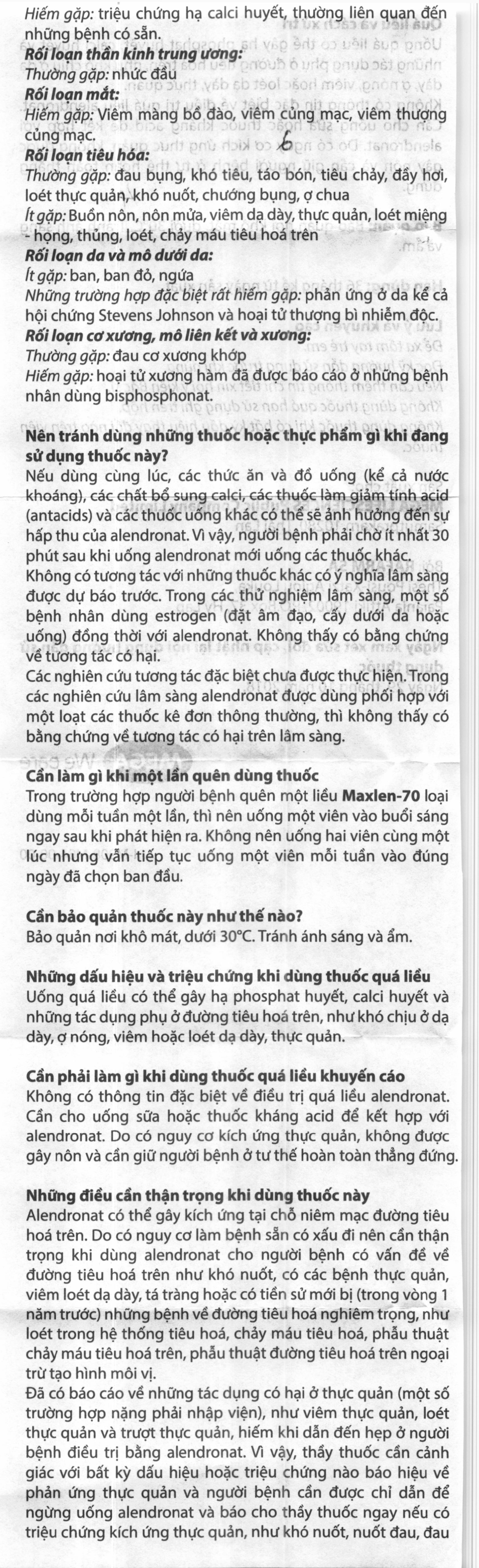 Thuốc điều trị loãng xương Maxlen 70mg hộp 4 viên - Nhà thuốc An Khang