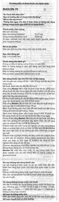 Thuốc điều trị loãng xương Maxlen 70mg hộp 4 viên - Nhà thuốc An Khang