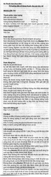 Thuốc điều trị loãng xương Maxlen 70mg hộp 4 viên - Nhà thuốc An Khang