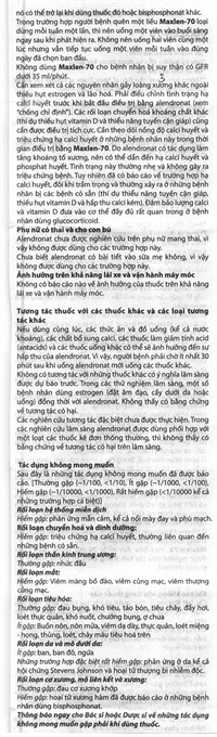 Thuốc điều trị loãng xương Maxlen 70mg hộp 4 viên - Nhà thuốc An Khang