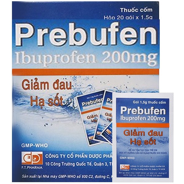 Prebufen 200mg hộp 20 gói giảm các triệu chứng đau, hạ sốt cho trẻ - 10 ...