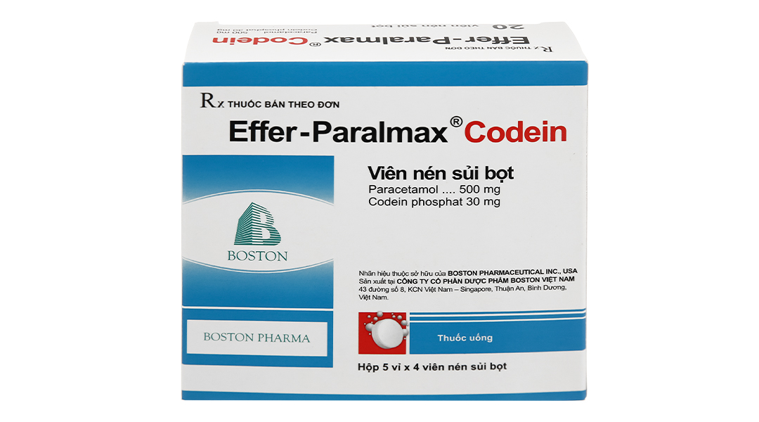Viên sủi Effer-Paralmax Codein vỉ 4 viên-Nhà thuốc An Khang