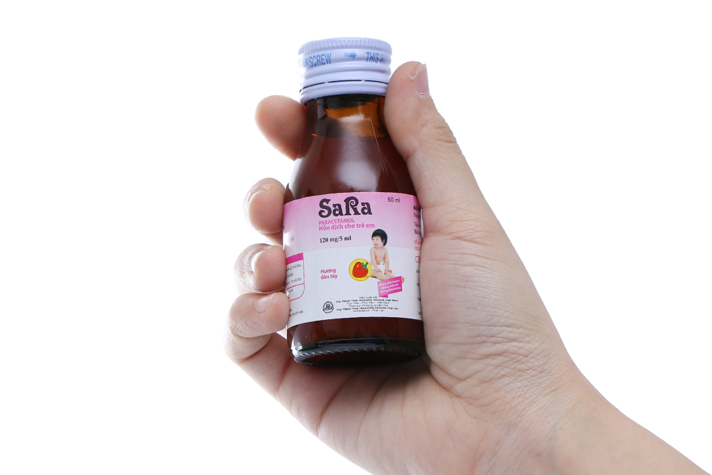 Hỗn dịch uống Sara hương dâu 120mg/5ml giảm đau, hạ sốt chai 60ml 03/ ...