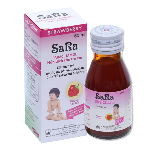 Thuốc hạ sốt Sara 120mg/5ml hương dâu cho trẻ em - 02/2025 ...