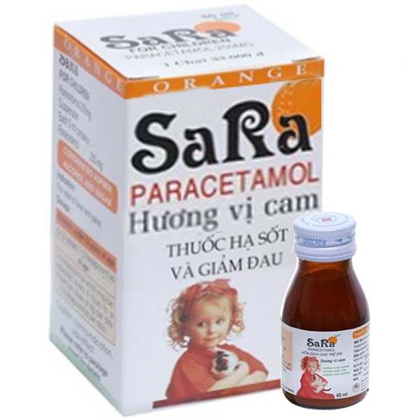 Siro giảm đau, hạ sốt cho trẻ hương dâu Sara chai 60ml