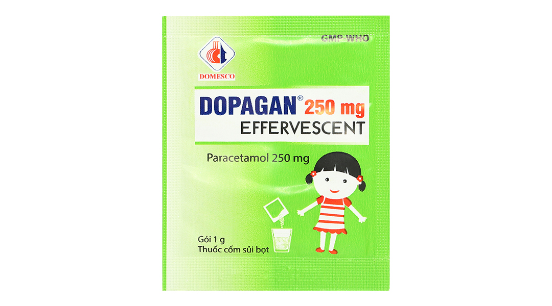 Thuốc cốm sủi bọt Dopagan 250mg Effervescent giảm đau, hạ sốt hộp 12 ...