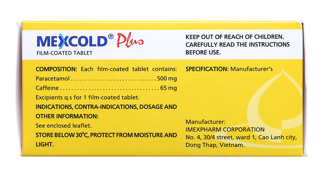 Mexcold Plus giảm đau, hạ sốt (10 vỉ x 10 viên) - 06/2024 ...