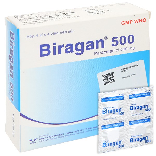 Paracetamol 500 mg hộp 16 viên hạ sốt, giảm đau-Nhà thuốc An Khang