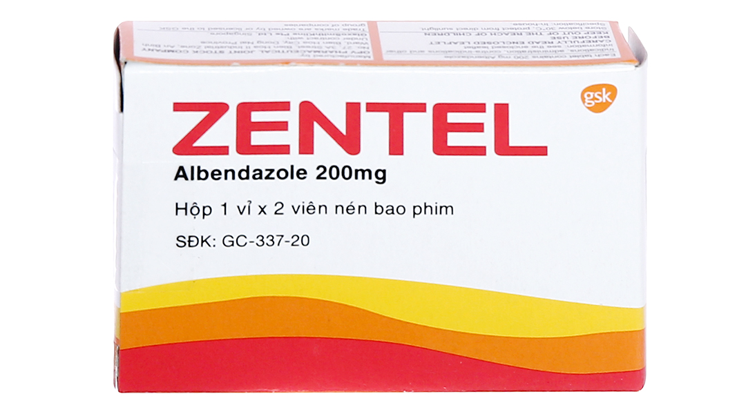 Zentel 200mg trị giun sán (1 vỉ x 2 viên) 03/2023 - Nhathuocankhang.com