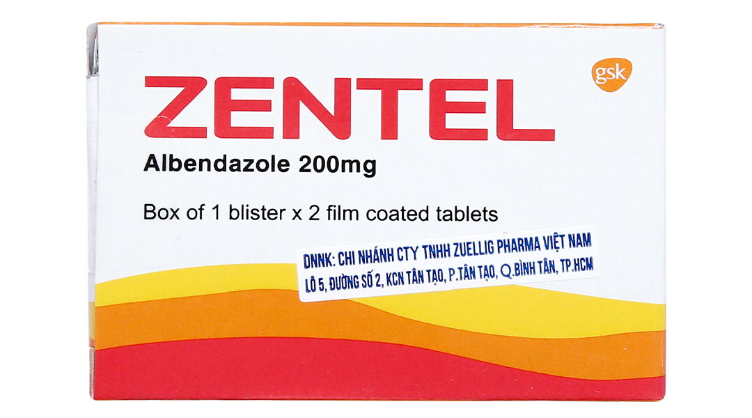 Zentel 200mg trị giun đường ruột (1 vỉ x 2 viên) - 08/2024 ...