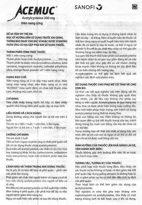 Acemuc 200mg tan đàm trong bệnh lý hô hấp (3 vỉ x 10 viên) 03/2023 ...