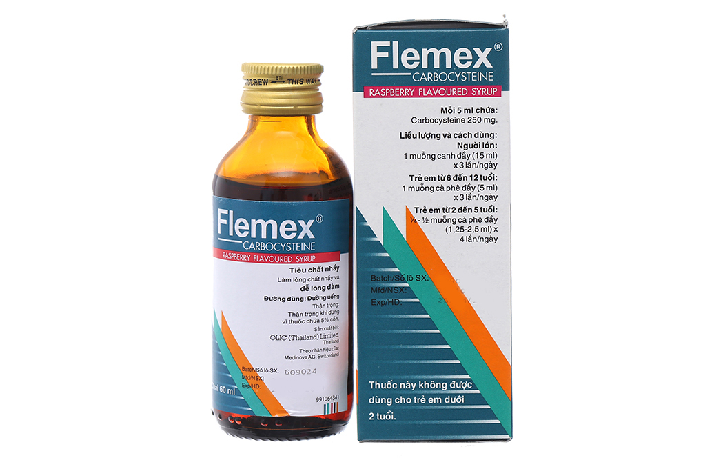 Siro Flemex trị rối loạn tiết dịch hô hấp chai 60ml - 08/2024 ...