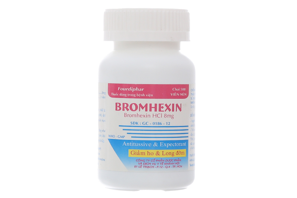 Bromhexin Khapharco 8mg tan đàm trong bệnh lý hô hấp chai 500 viên - 08 ...