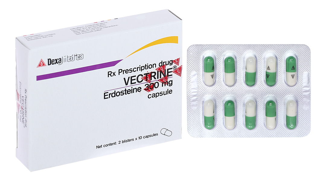 Vectrine 300mg làm loãng, tiêu đàm trong bệnh lý hô hấp (2 vỉ x 10 viên ...