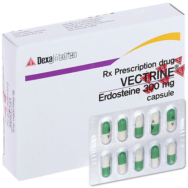 Vectrine 300mg làm loãng, tiêu đàm trong bệnh lý hô hấp (2 vỉ x 10 viên ...