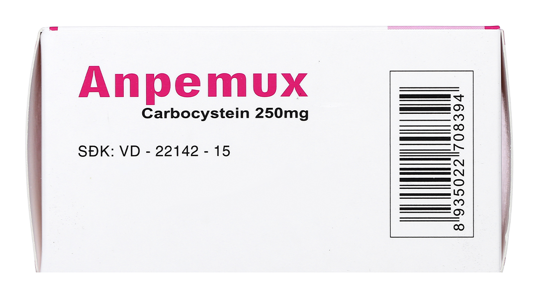 Anpemux 250mg trị rối loạn tiết dịch hô hấp (6 vỉ x 10 viên) - 08/2024 ...