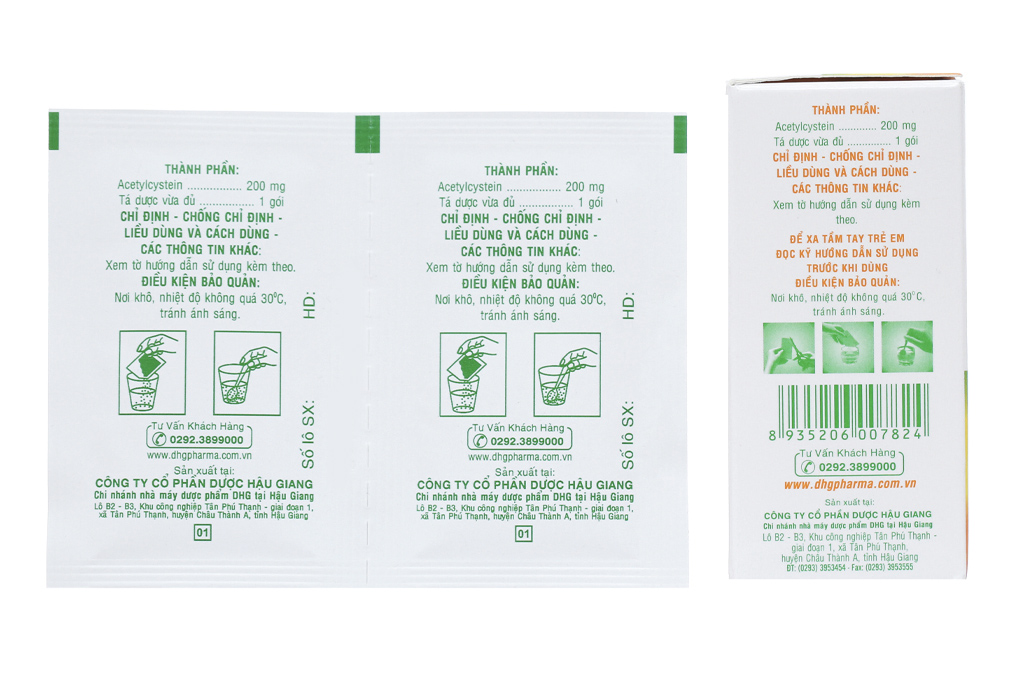 Thuốc bột Mitux 200mg làm tan đàm trong bệnh lý hô hấp (24 gói x 1.5g ...